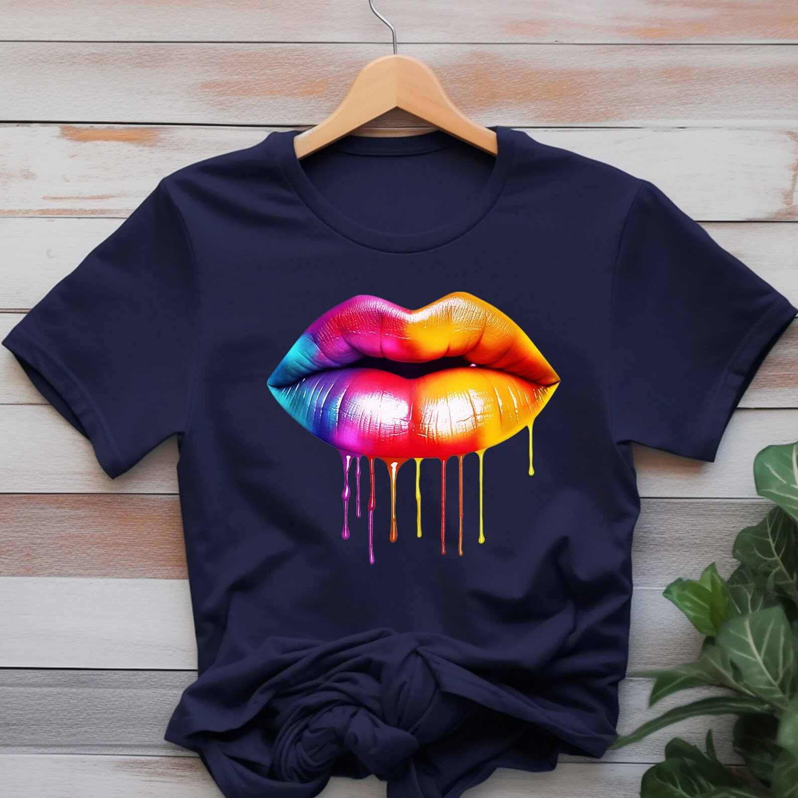 Watercolor Hot Lips Tshirt Colorful Lips Shirt Melting Lips - Etsy