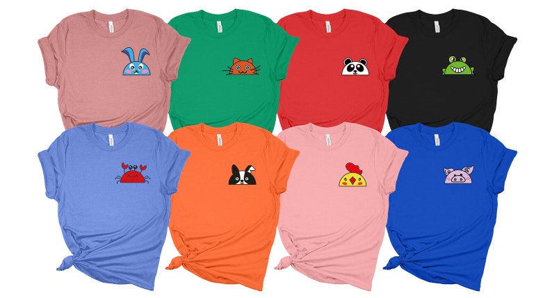 Pocket Animals T-shirts, Animal Lover Tee, Cute Animals, Birthday Gift ...
