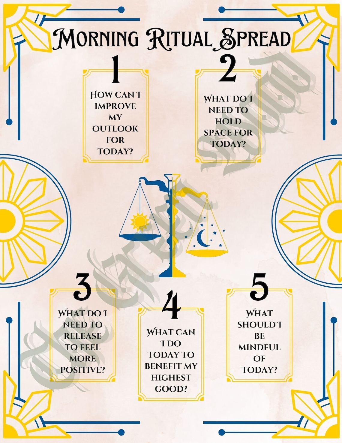 Morning and Evening Ritual Tarot Card Spread Print - Etsy