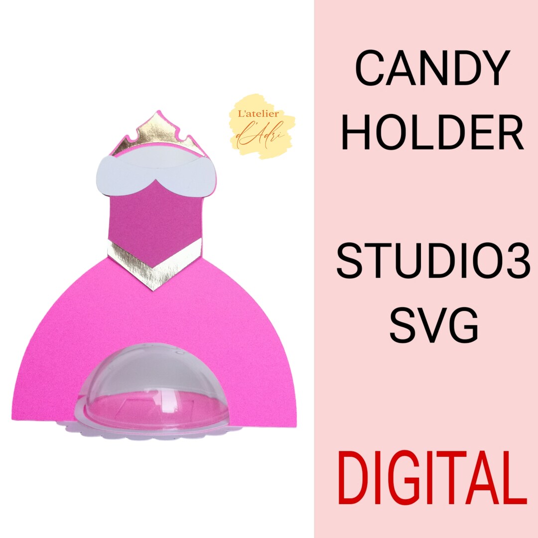 DIGITAL- Princess Candy Holder / Dome Size 8cm/ Open and Close System ...