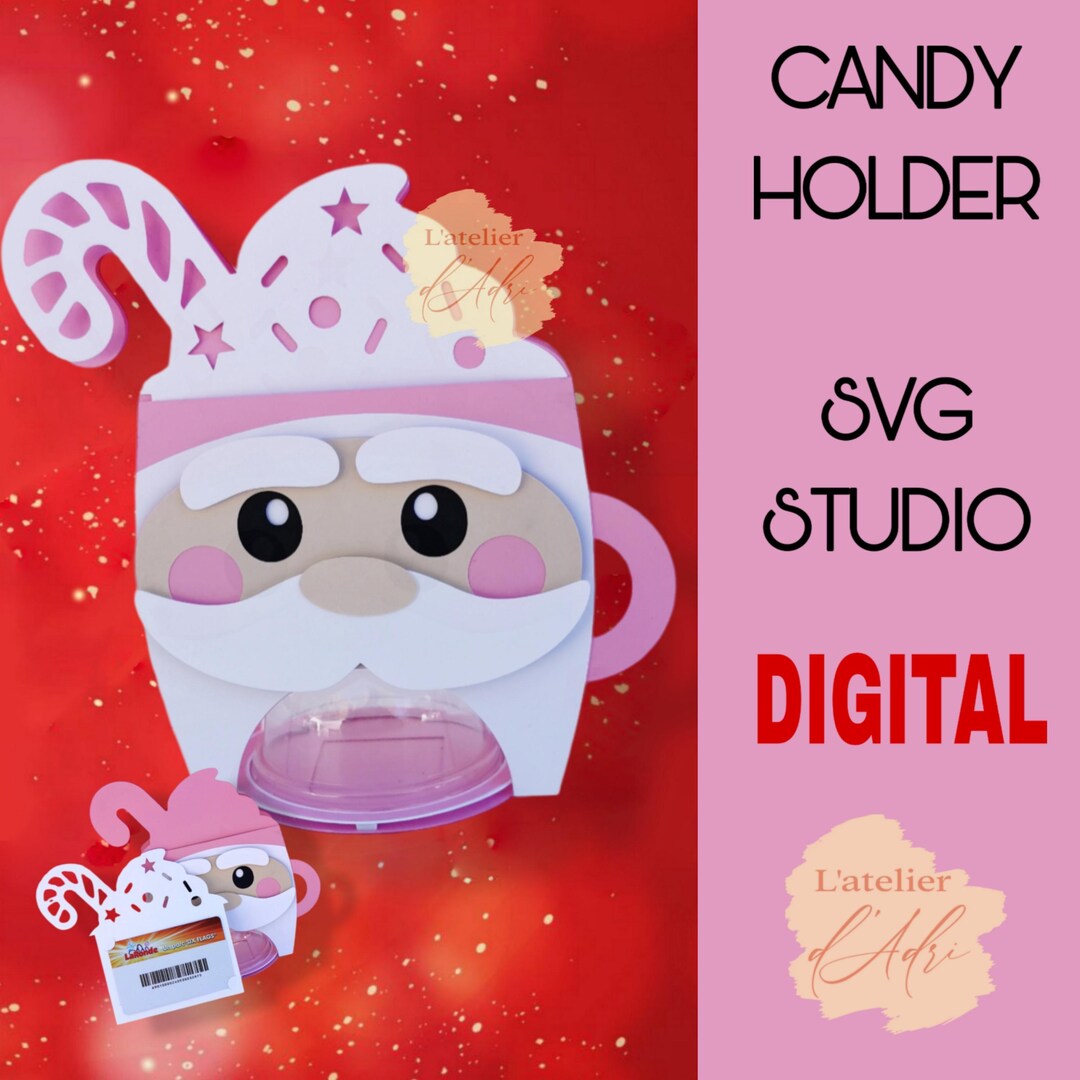 DIGITAL_ Santa Claus Candy Holder/ Dome Size 8cm Et 7cm/ Open and Close ...