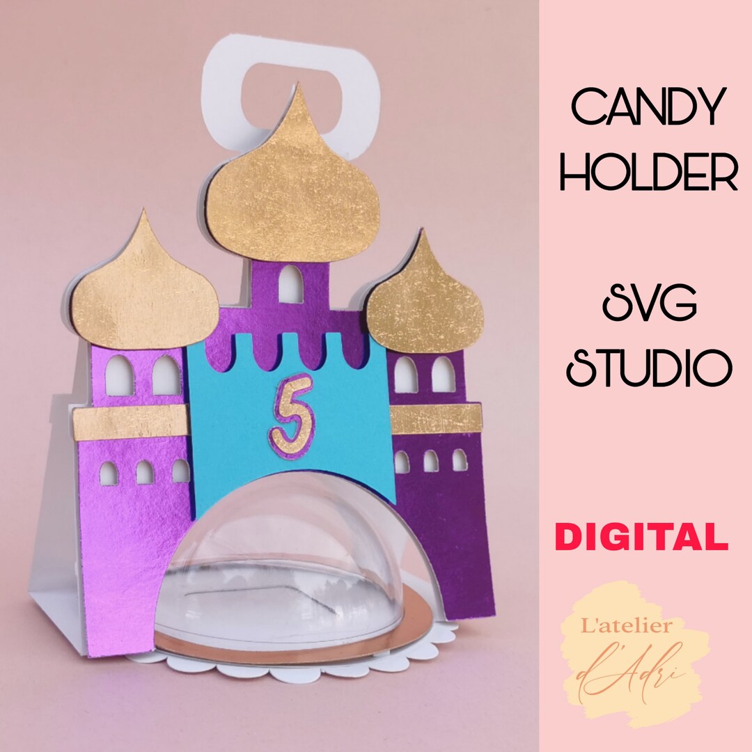 DIGITAL- Candy Holder Castle /princess/dome 8cm/open and Close System ...