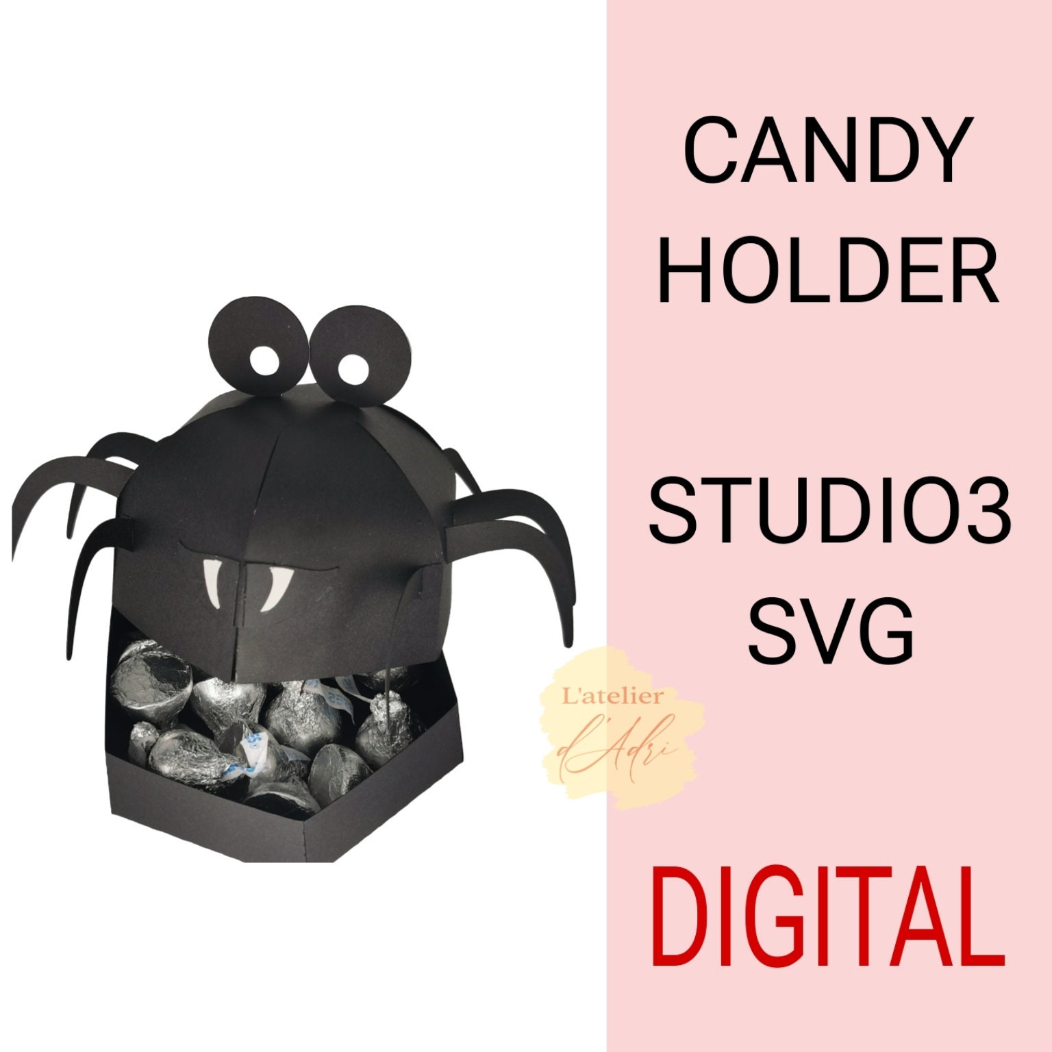Digital Spider Box Bag SVG Pour HALLOWEEN/ Fête Danniversaire/ Boîte ...