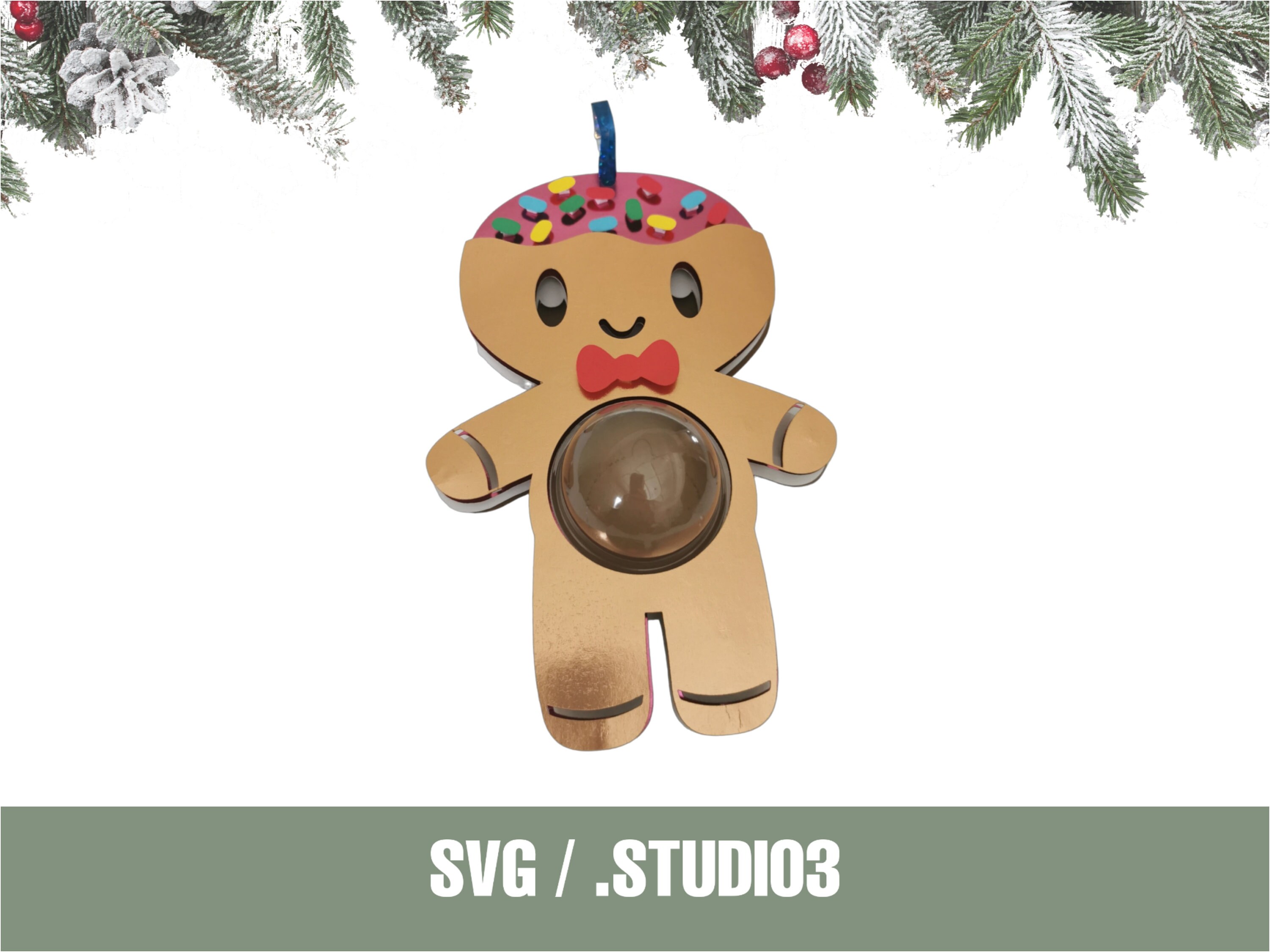 Digital GINGERBREAD MAN Candy Holder SVG/ Gingerbread Cookie/ - Etsy