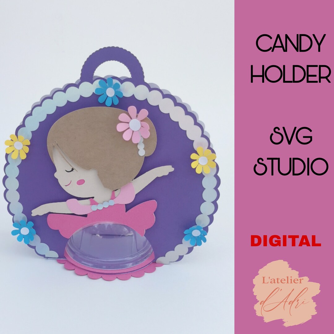 DIGITAL_ Ballet Dancer Candy Holder/ Dome Size 8cm/ Open and Close ...
