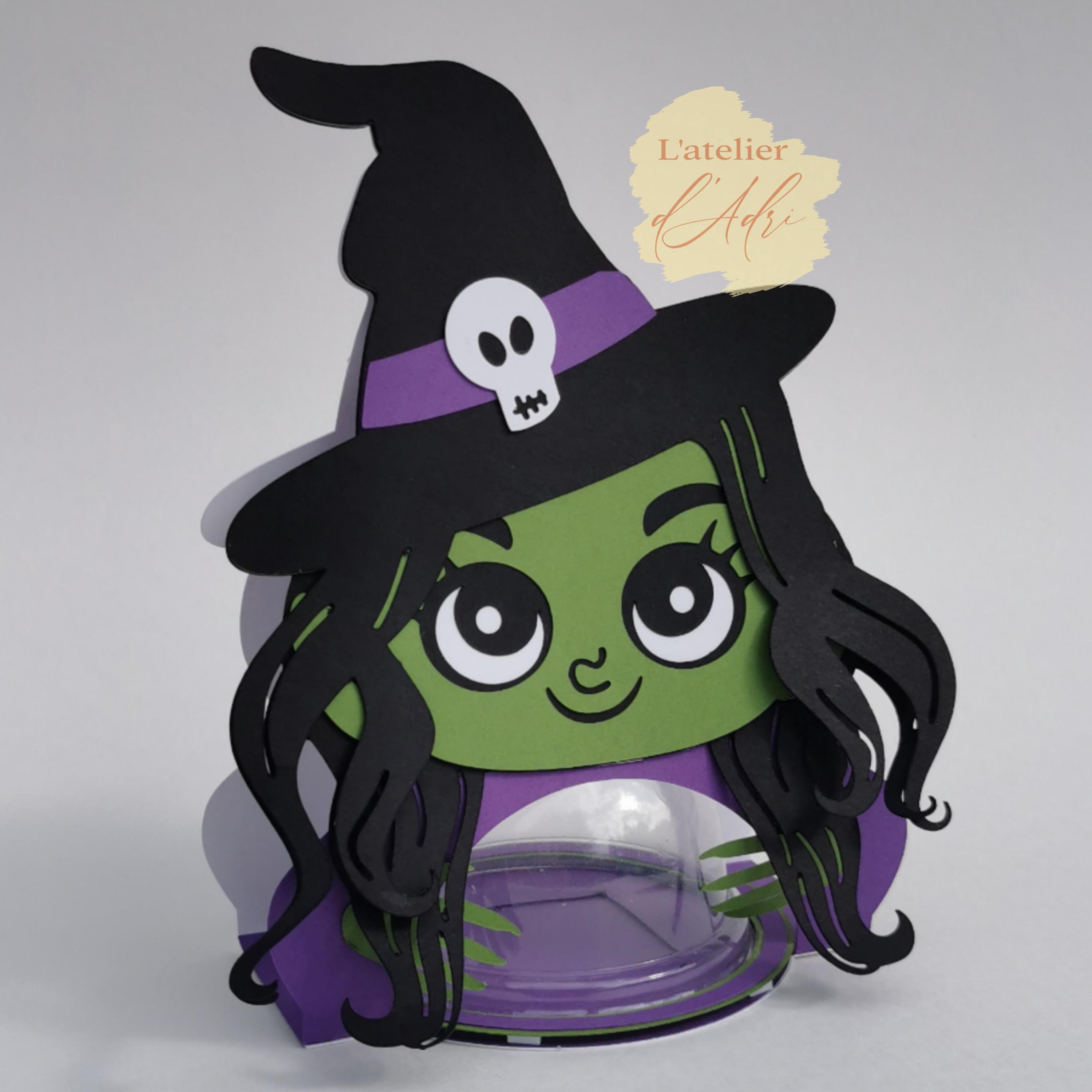 Digital_witch Halloween Candy Holder/ Dome Size 8cm/ Open and Close ...