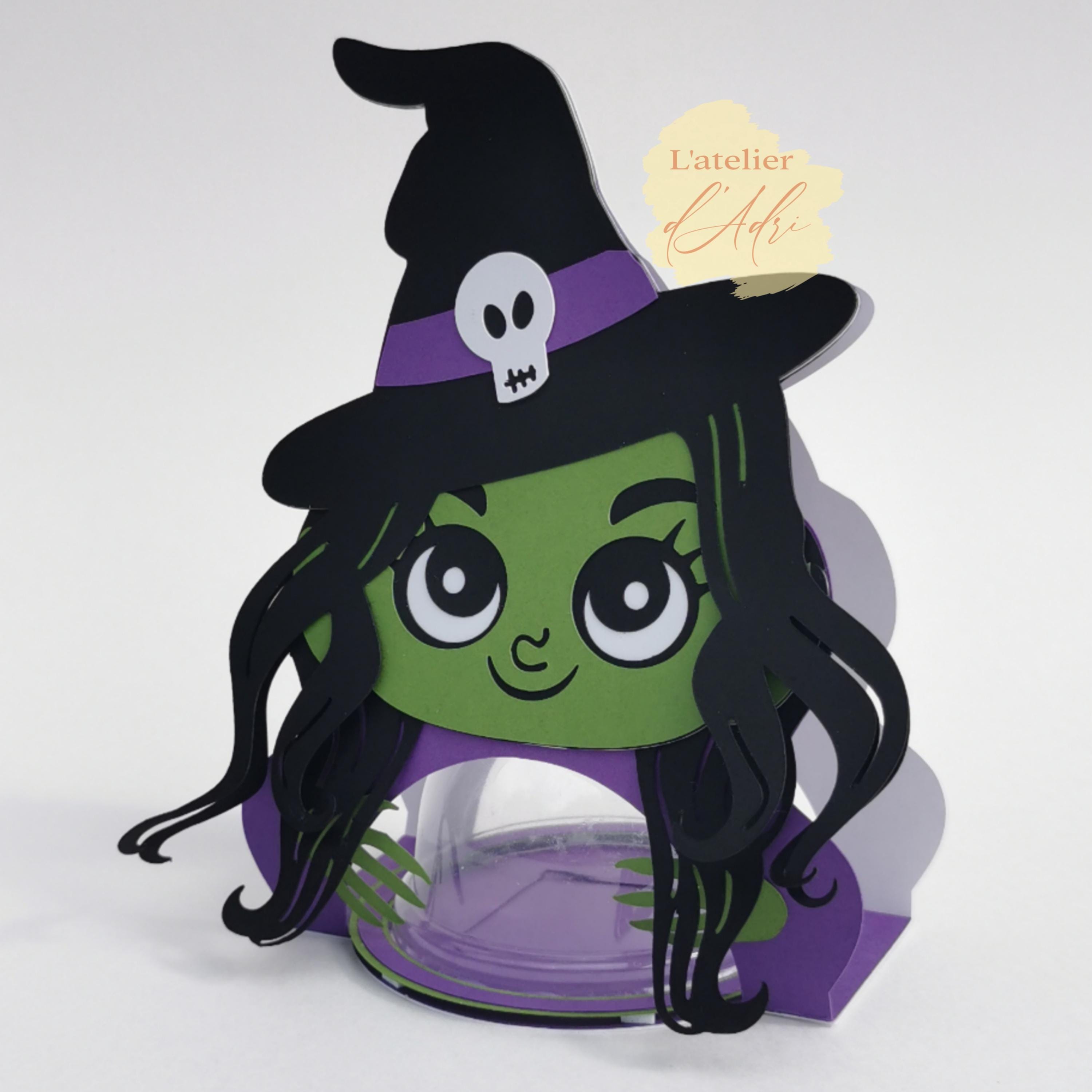 Digital_witch Halloween Candy Holder/ Dome Size 8cm/ Open and Close ...