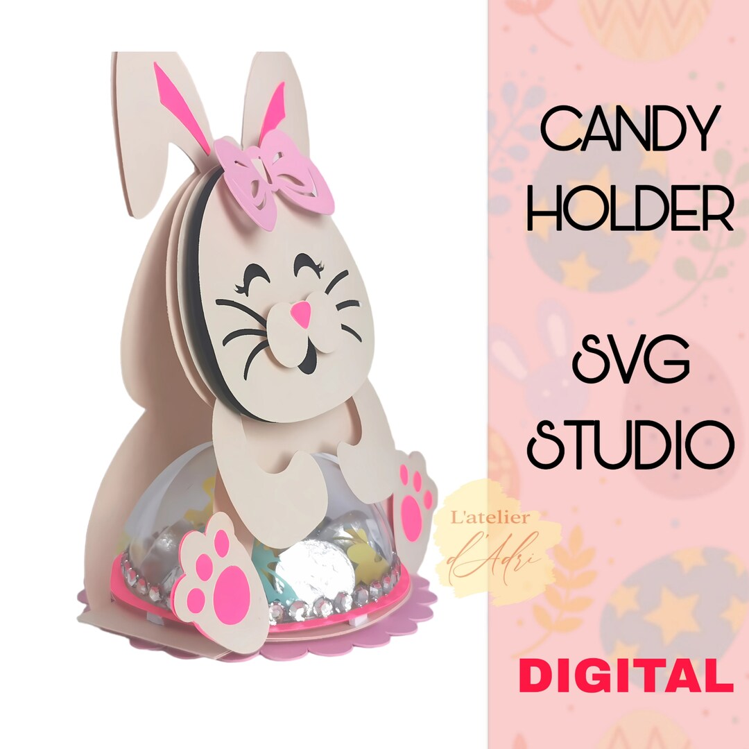 Digital Bunny Candy Holder/dome Size 8 Cm/easter Bunny/bunny Candy ...
