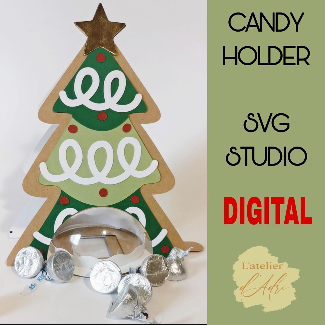 DIGITAL_ Christmas Tree Candy Holder/ Dome Size 8cm/ Open and Close ...