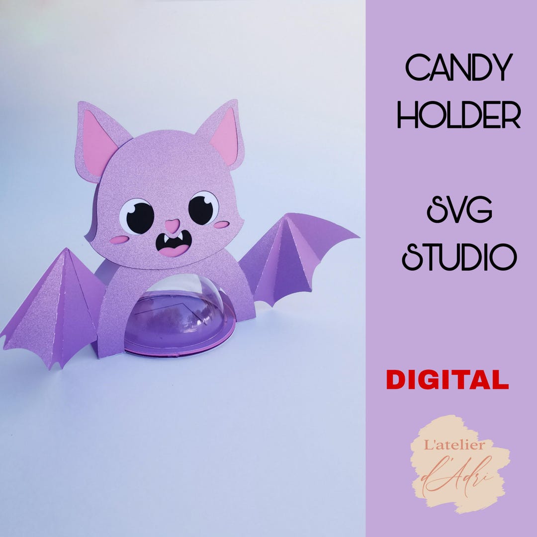 DIGITAL_BAT Halloween Candy Holder/ Dome Size 8cm/ Open and Close ...