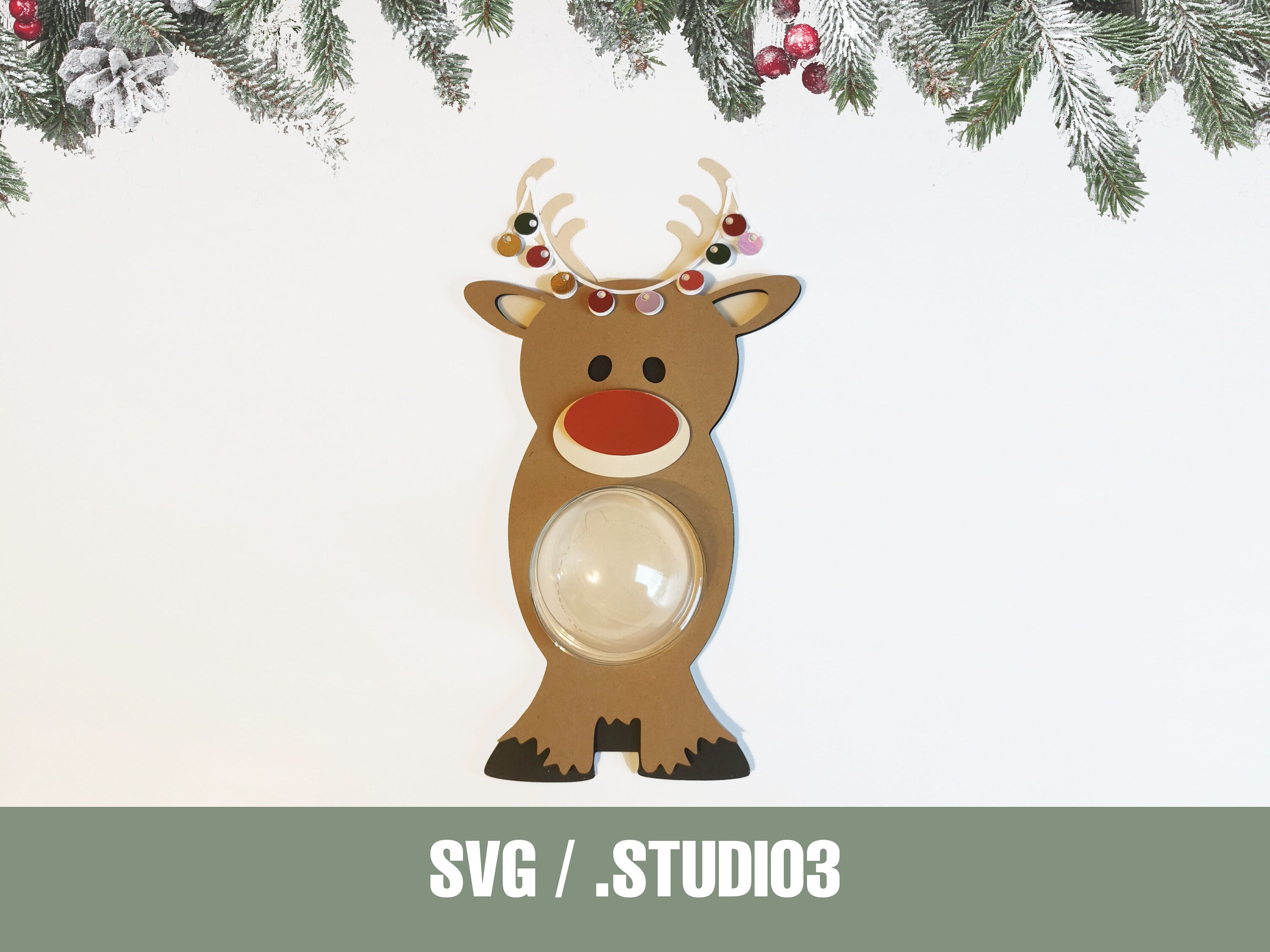 Document to Cut, Sweet Reindeer, Template, Svg, Studio, Christmas Gift ...