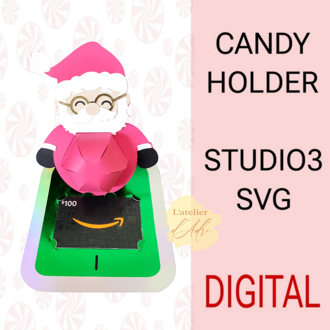 Digital_cut File Santa Claus Christmas Holder, Candy Holder Christmas ...