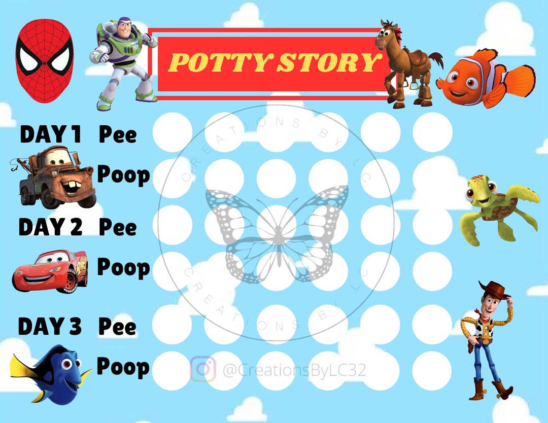Potty Training Schedule Printable, Boys Potty Chart, Digital Potty ...