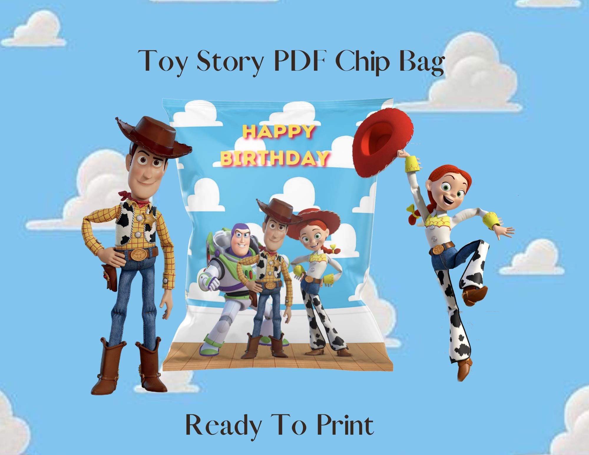Instant Digital Download Print, Toy Story Chip Bag, Printable Birthday ...