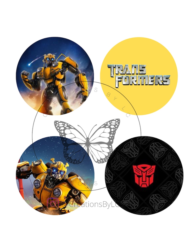Transformers Bumblebee Cupcake Toppers: Printable Birthday Party Decor ...