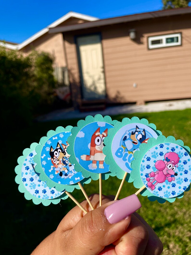 Bluey Birthday Cupcake Toppers, 12 Count - Etsy