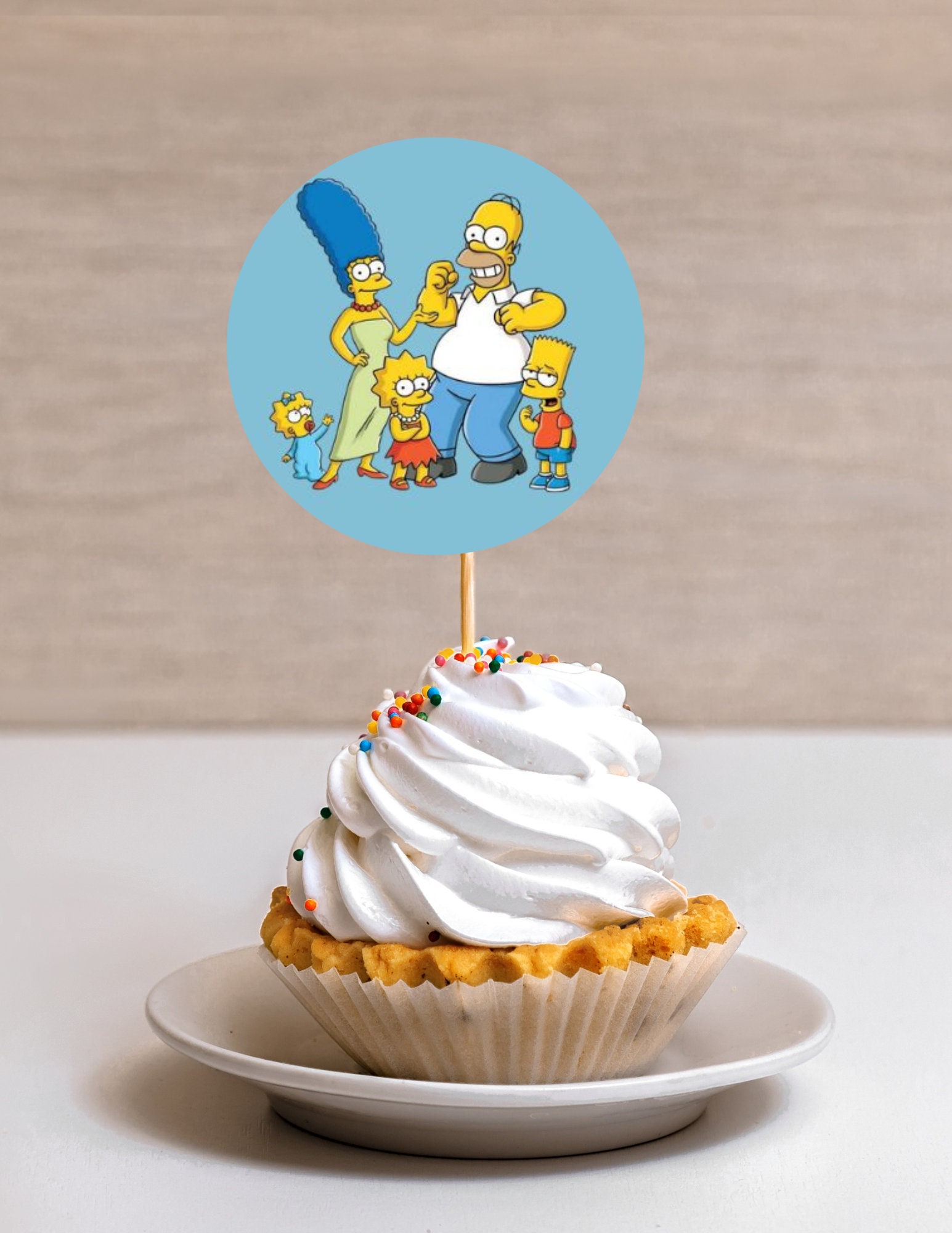 The Simpsons Cupcake Toppers: Bart Birthday Party Favors (digital ...