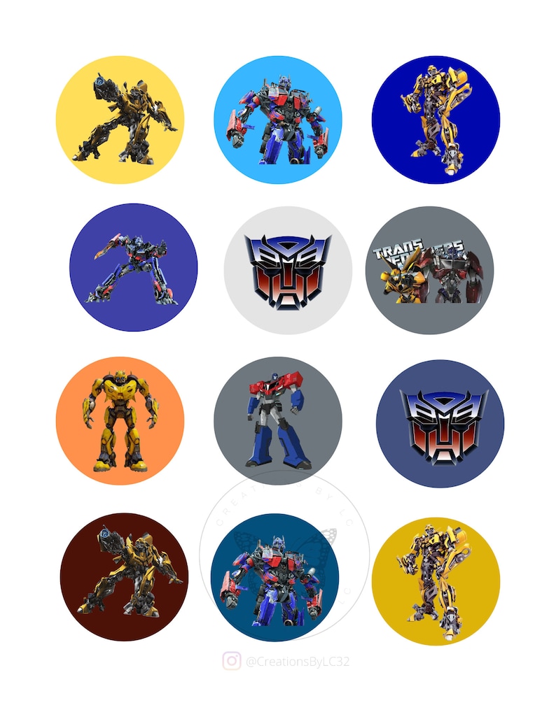 Transformer Digital Cupcake Toppers, Transformers Printable Cupcake ...