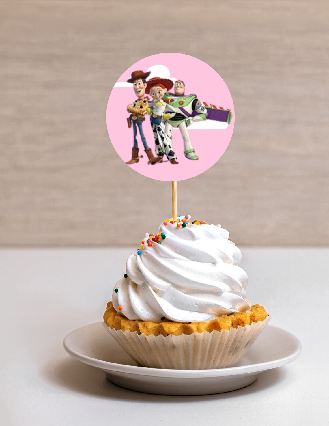 Pink Toy Story Cupcake Topper, Toy Story Birthday Toppers, Toy Story ...