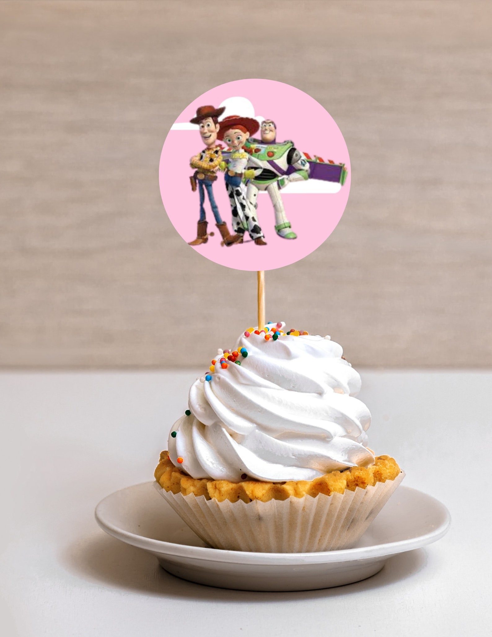 Pink Toy Story Cupcake Topper, Toy Story Birthday Toppers, Toy Story ...