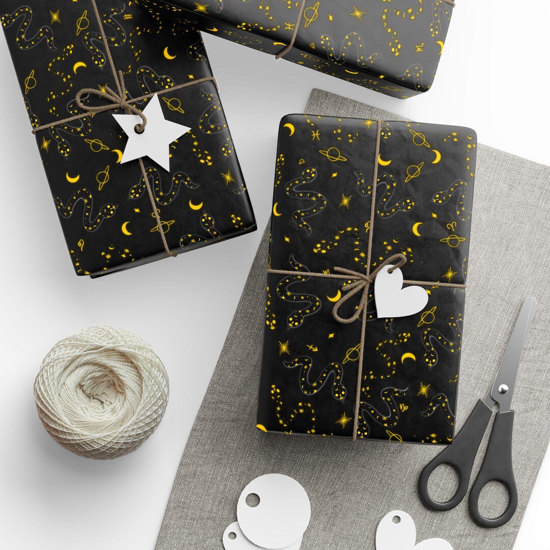 Astrology Snakes Themed Wrapping Paper, Celestial Gift Wrap for ...