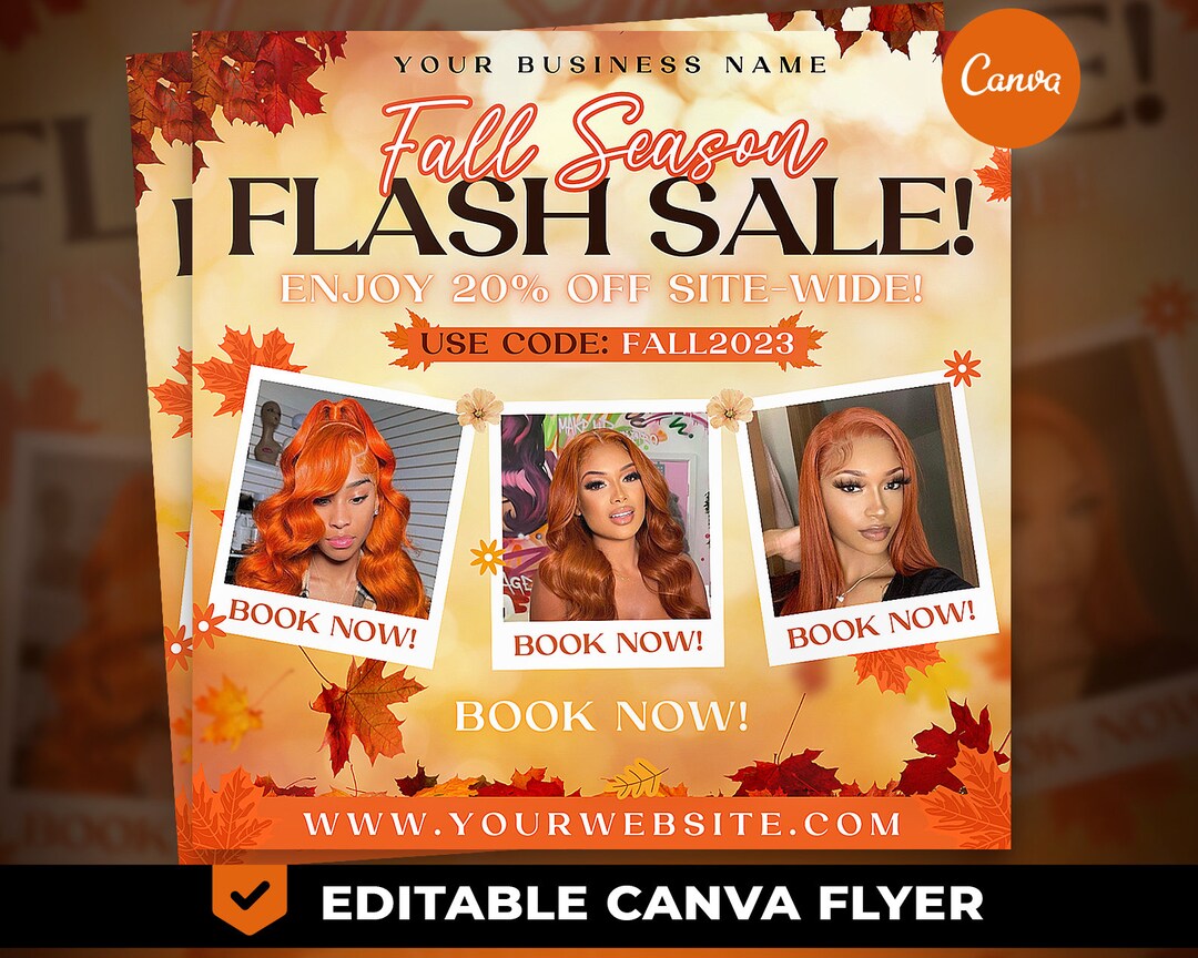 Fall Flash Sale Flyer Hello Fall Sale Flyer Fall Flyer Hair - Etsy
