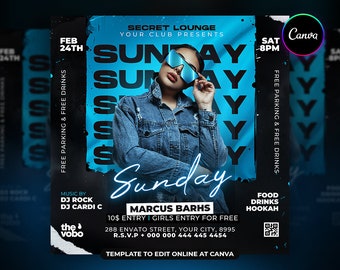 EDITABLE Party Flyer, Canva Flyer Template Perfect for DJ or Night Club ...