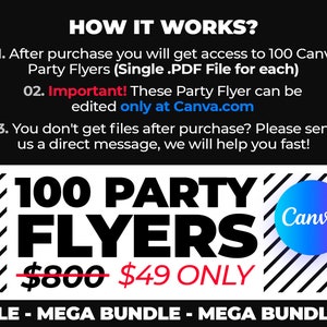 100 Party Flyers Bundle | Club Flyers Templates Perfect for DJ or Night ...