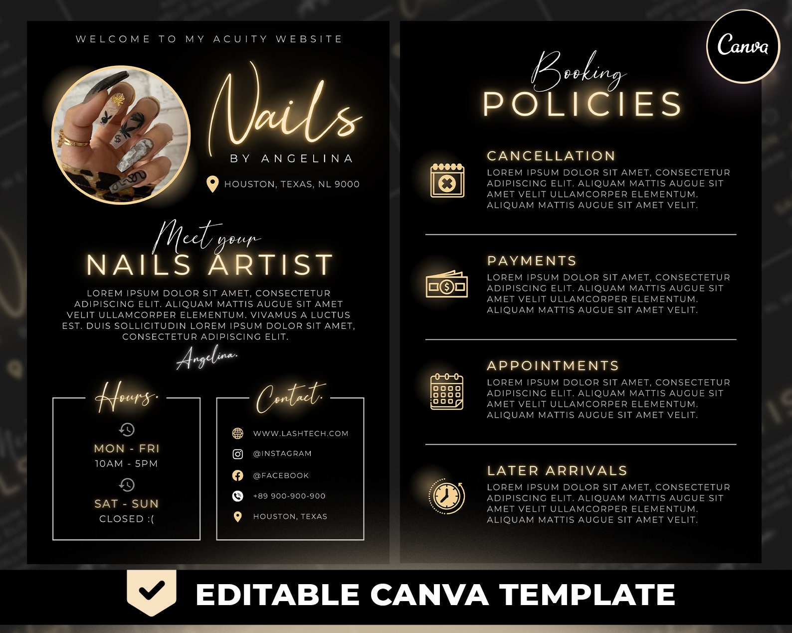 Nails Artist Acuity Scheduling Template Nails Stylist - Etsy
