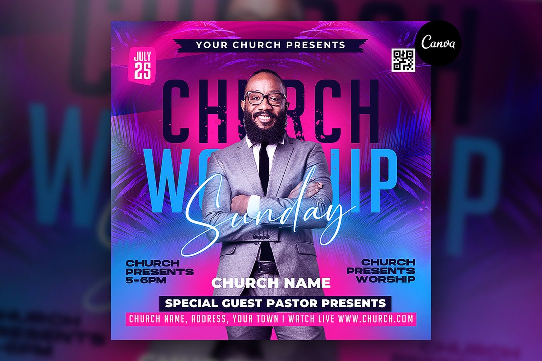 EDITABLE Church Flyer Church Service Flyer School Flyer - Etsy