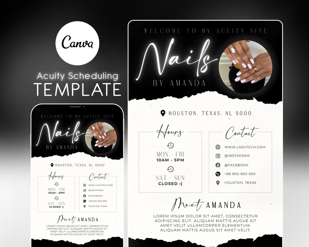 Nails Artist Acuity Scheduling Template, Nails Stylist Website, Nails ...