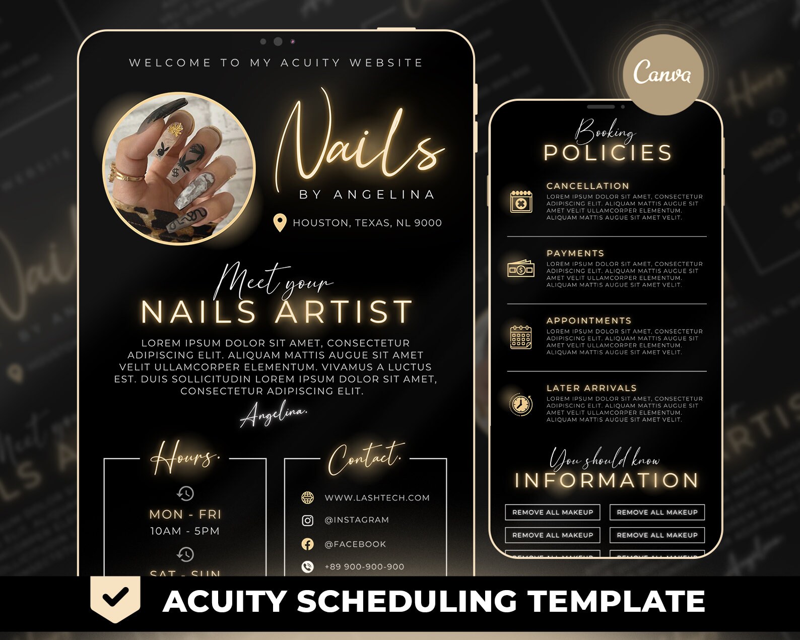 Nails Artist Acuity Scheduling Template Nails Stylist - Etsy