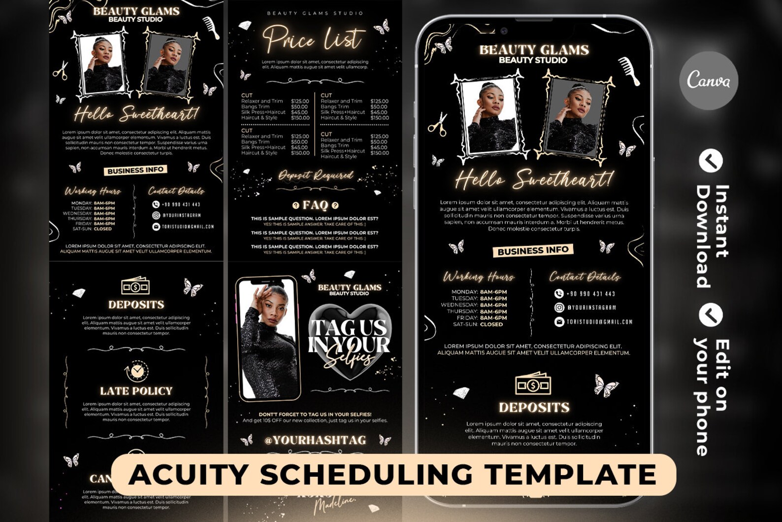 Editable Acuity Site Acuity Scheduling Template Booking Site - Etsy
