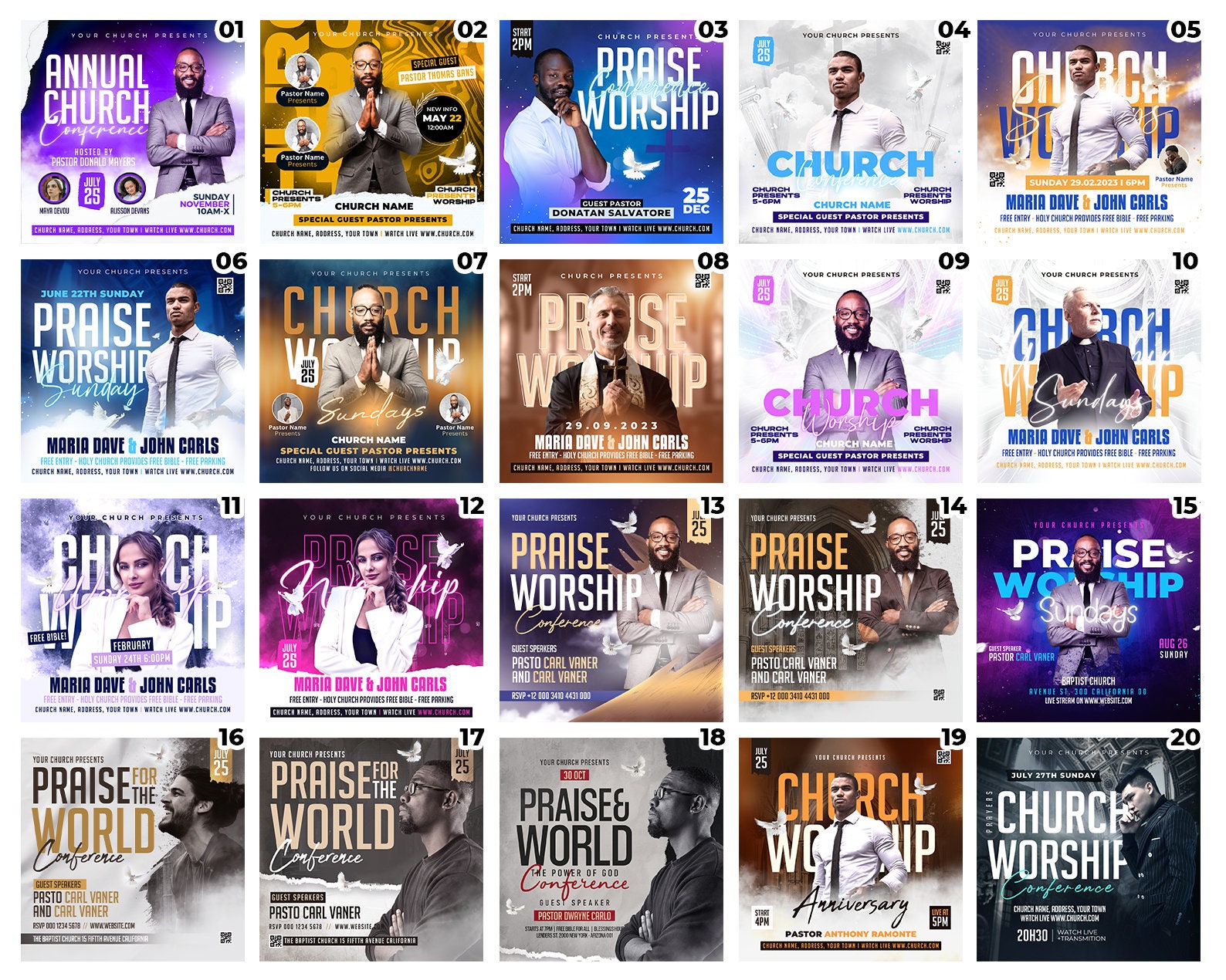 30 Church Flyers Bundle V1, Church Service Flyer, School Flyer ...