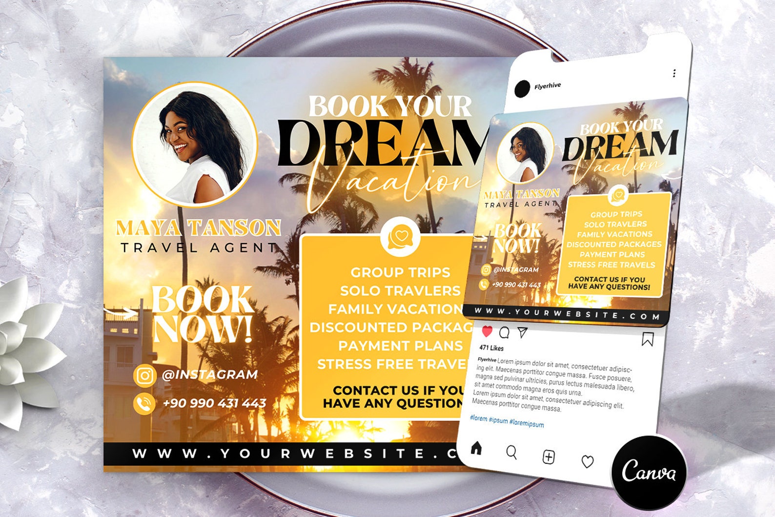 Editable Travel Agent Flyer, Travel Flyer, Travel Agent, Social Media ...