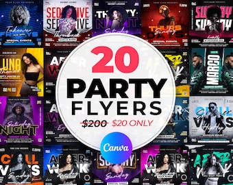 100 Party Flyers Bundle Club Flyers Templates Perfect for DJ or Night ...