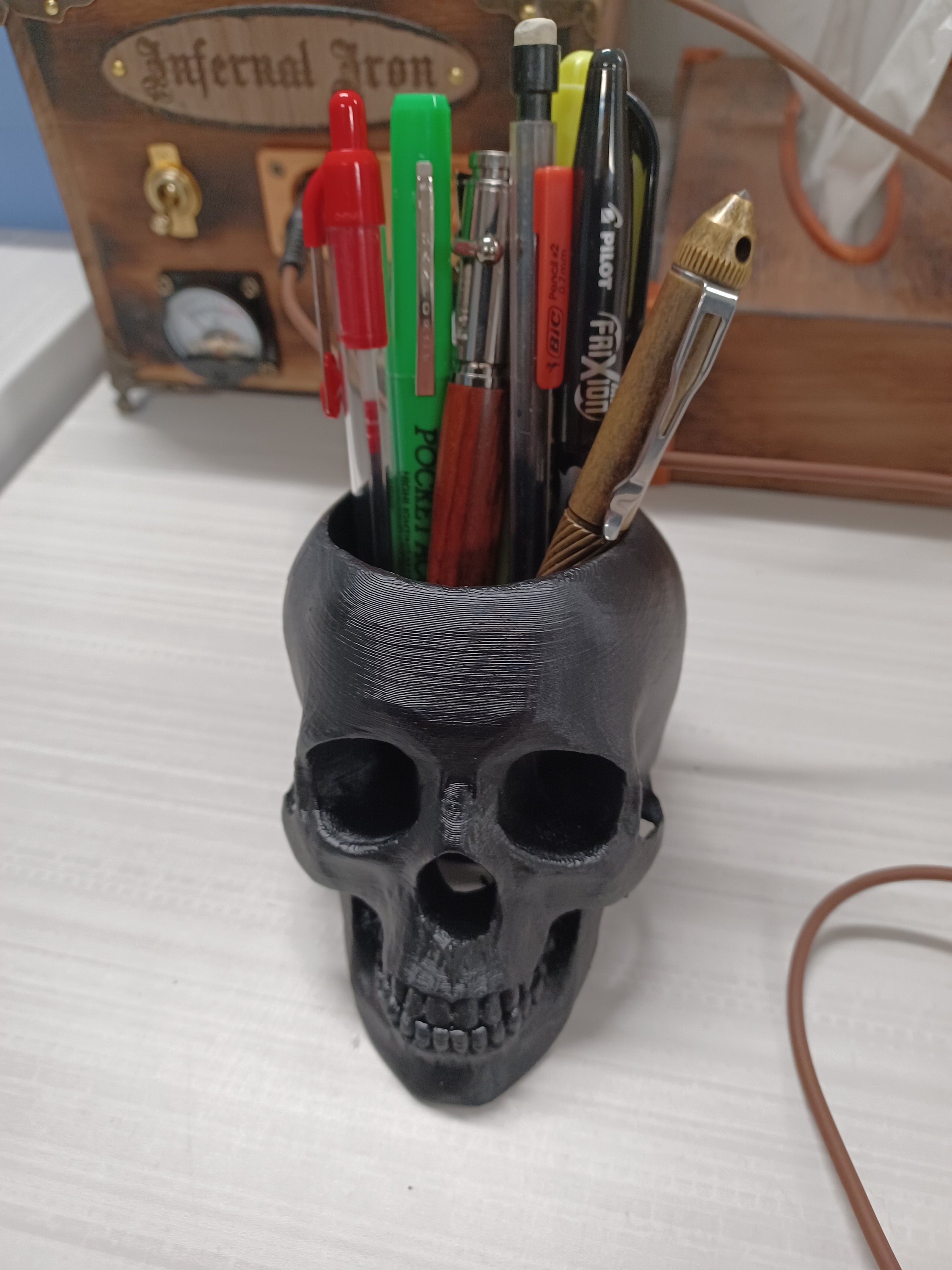 Skull Pen Pencil Holder - Etsy