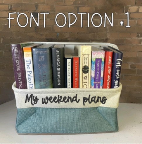 Personalized Linen Book Basket - Etsy