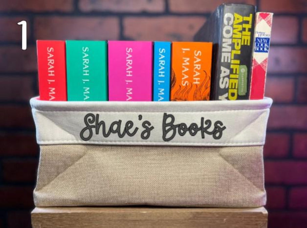 Personalized Linen Book Basket - Etsy
