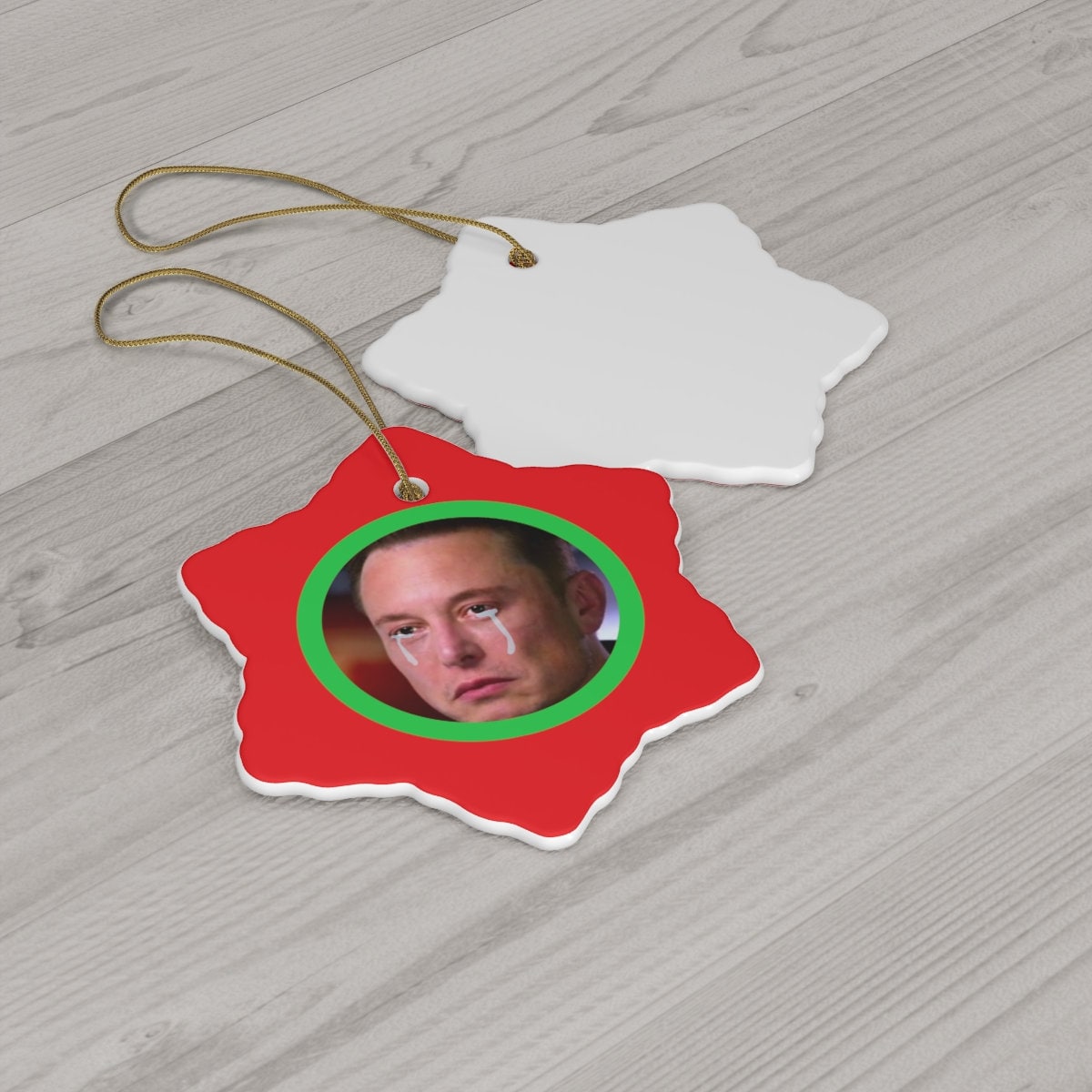 Elon Musk Crying Christmas Tree Ornament Funny Meme Holiday Decoration ...