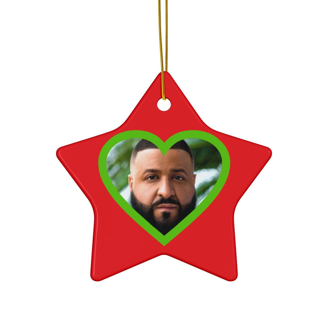 DJ Khaled Christmas Tree Ornament - Funny Holiday Decoration - Ironic ...