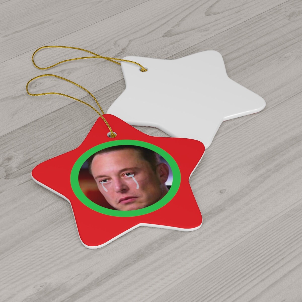 Elon Musk Crying Christmas Tree Ornament Funny Meme Holiday Decoration ...