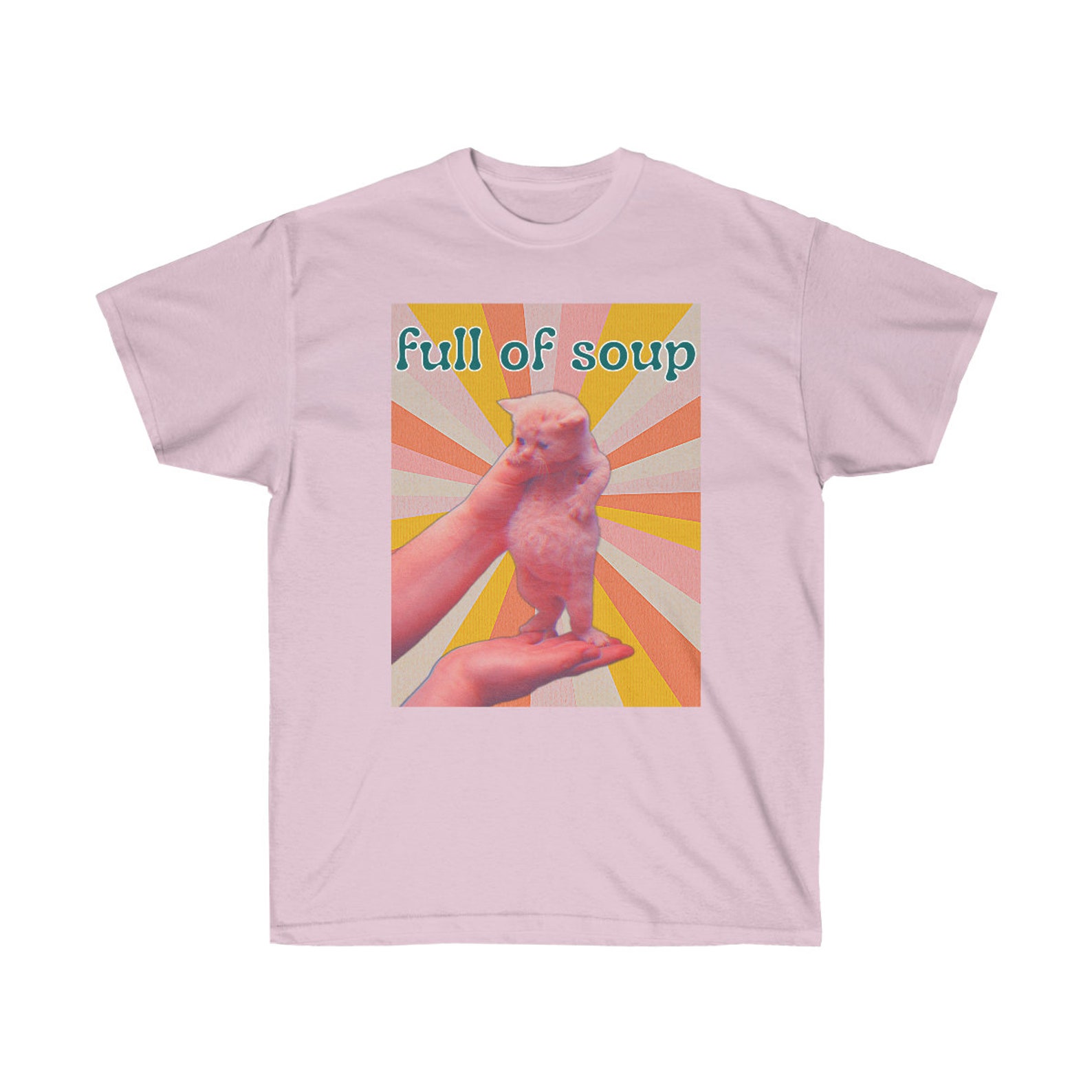 Smol Full of Soup Kitten Viral Meme Funny Cat Joke Retro Style Graphic ...
