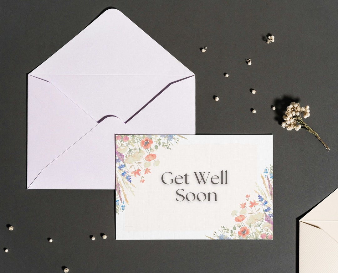 Get Well Soon Digital Card - Floral - Etsy