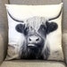 Highland Cow Cushion Cover Highland Cow Home Decor Black and White Cow ...