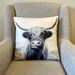 Highland Cow Cushion Cover Highland Cow Home Decor Black and White Cow ...