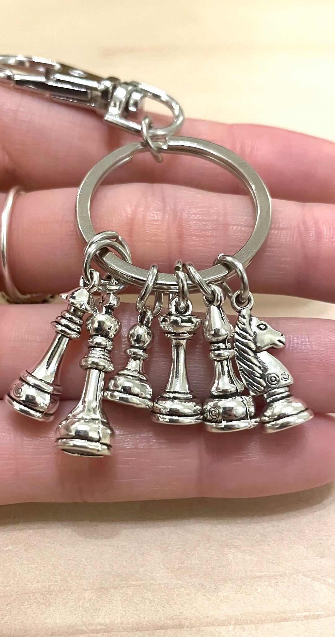 Chess Themed Charm Keychain | Chess Player Gift | Chess Piece Keyring ...