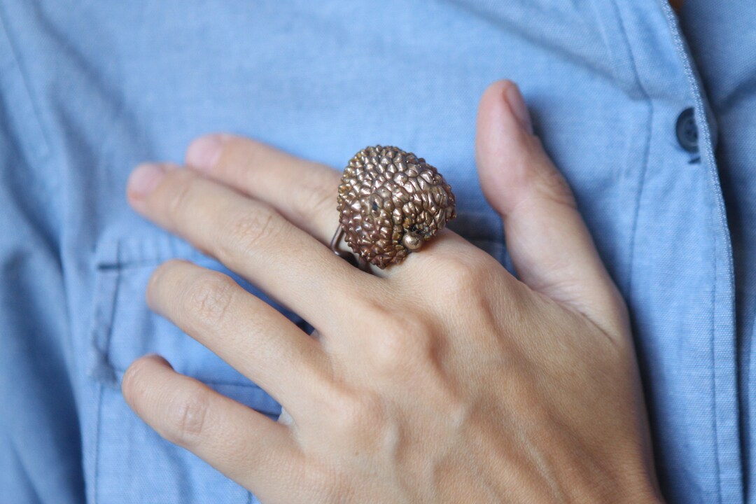 The Dragon Skin Ring Handmade of Lychee Fruit, Lightweight Ring ...