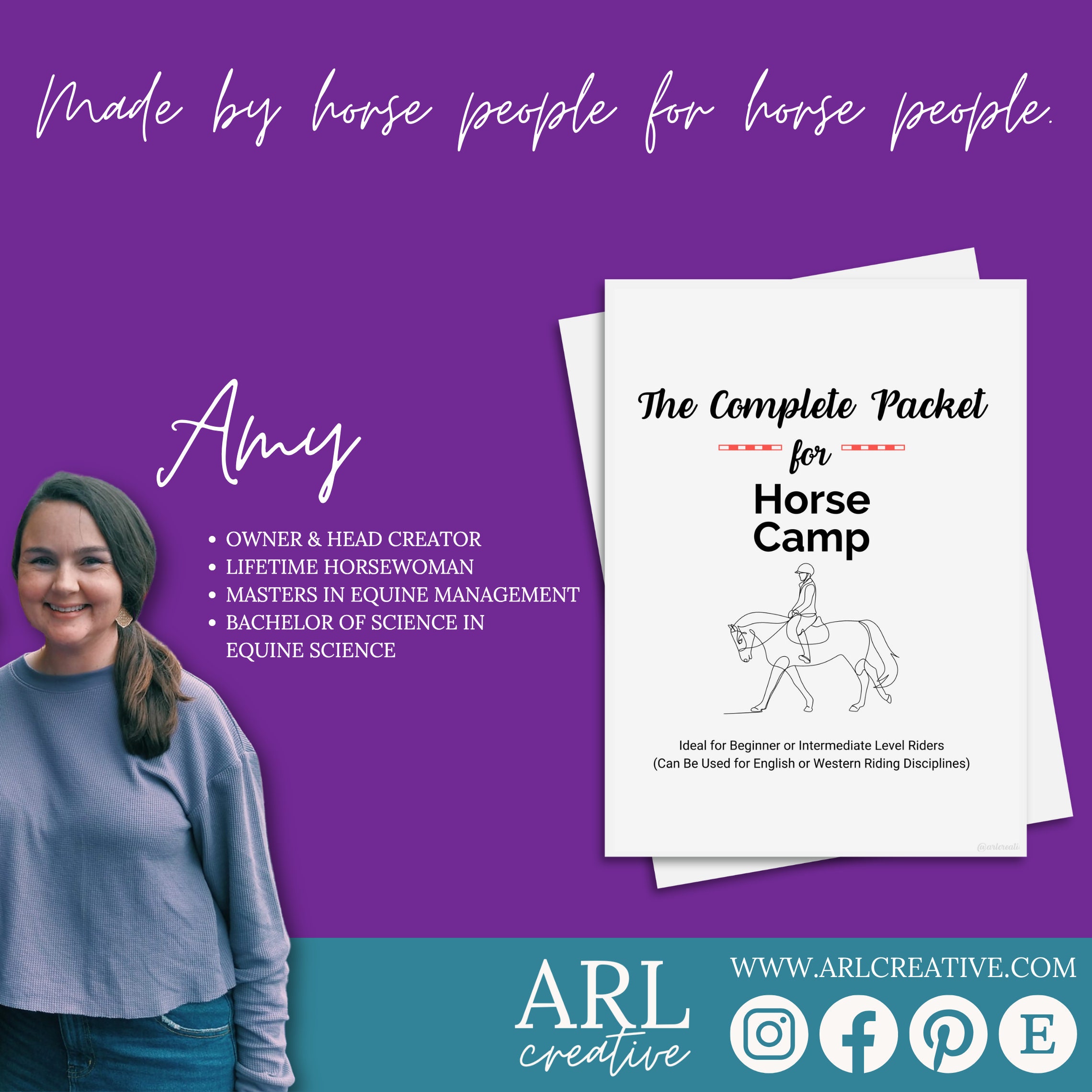 Complete Horse Camp Lessons and Activities Packet | Horseback Riding ...