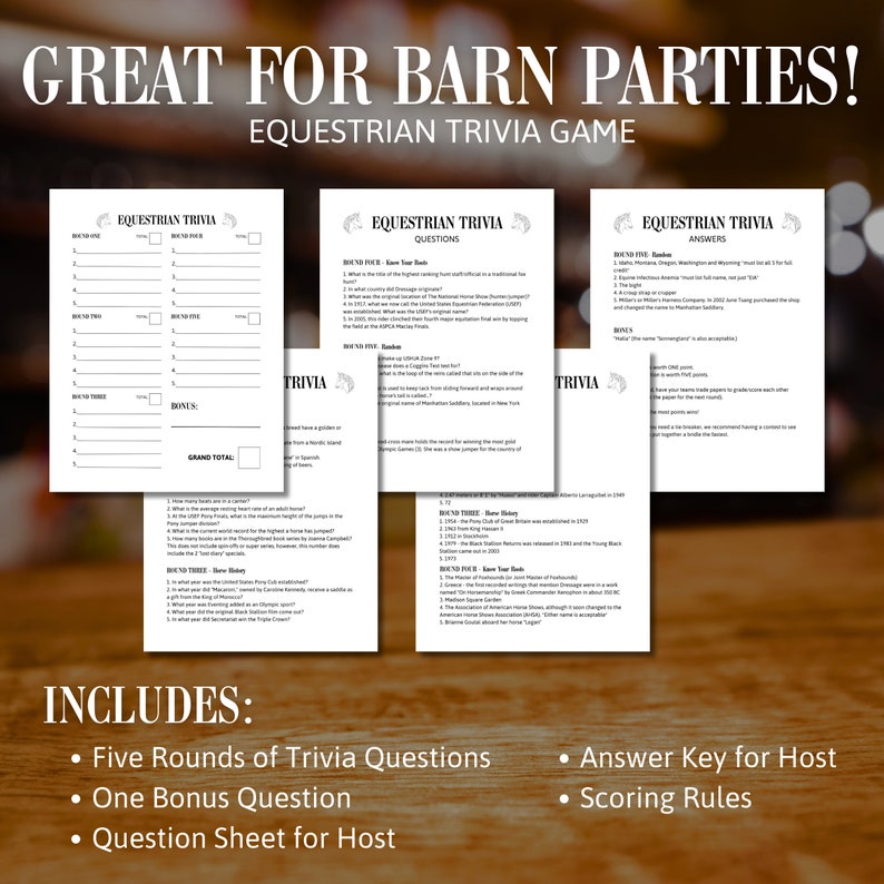 Horse Party Theme | Horses Game Printable Download | Equestrian Fun ...